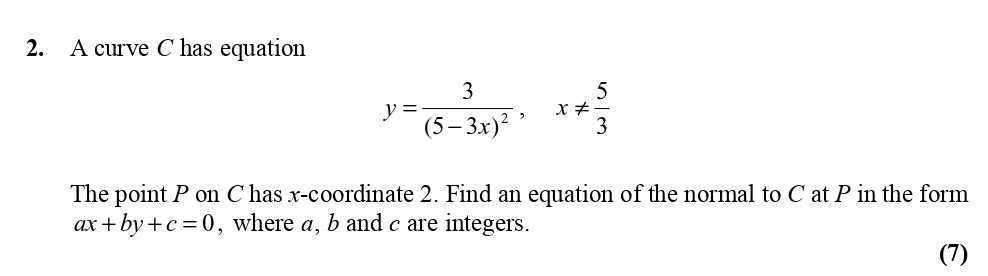 A-Level Edexcel Maths: Pure Functions: A curve C has equation y = \fra